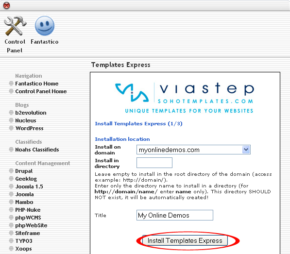 How To Install A Template From Templates Express Through Cpanel